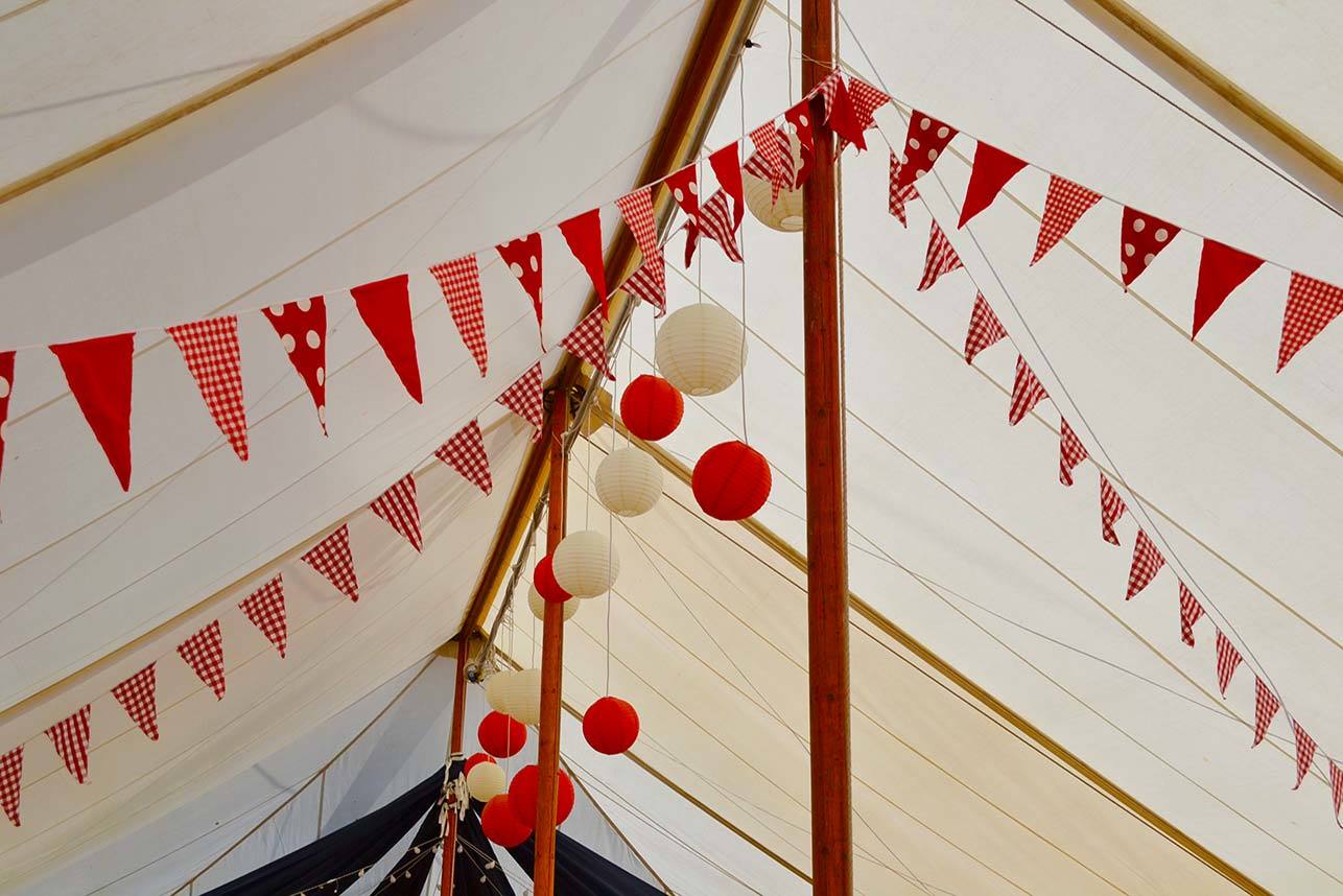 Rent Bunting in Various Pastel Colours, Red & White or Spot Design